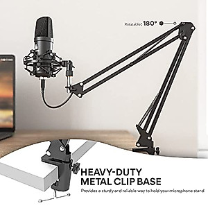 USB Microphone, MAONO 192KHZ/24Bit Plug & Play PC Computer Podcast Condenser Cardioid Metal Mic Kit with Professional Sound Chipset for Recording, Gaming, Singing, YouTube (AU-A04)
