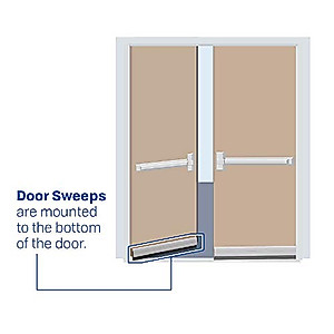 Door Bottom Sweep 1” W with Neoprene Sweep 13/16”h Exposed, 1.65” Total Height (#71518) (48")