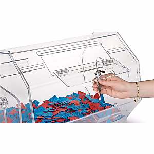 Clear Plexiglas Raffle Drum with Locking Hinged Door for Countertop Usage - Medium