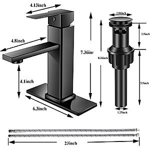 NICTIE Bathroom Faucet Black Bathroom Sink Faucet Single Hole Single Handle Vanity Sink Faucet Matte Black Modern Commercial RV Faucet with Pop-up Drain for 1 - or 3-Hole Bathroom Sink