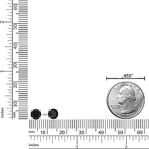 6 mm Black Onyx Round Solitaire Stud Earrings for Women I 925 Sterling Silver Earrings I Push Back Studs December Birthstone Jewelry by Lavari Jewelers