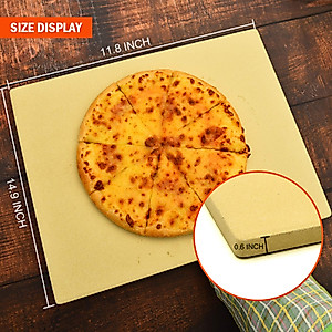 COYMOS Pizza Stone Heavy Duty Ceramic Baking Stone for use in Oven & Gril - Thermal Shock Resistant, Ideal for Baking Pizza, Bread, Cookies, Rectangular Cooking Stone 15x12 Inch. (Bonus Free Scraper)