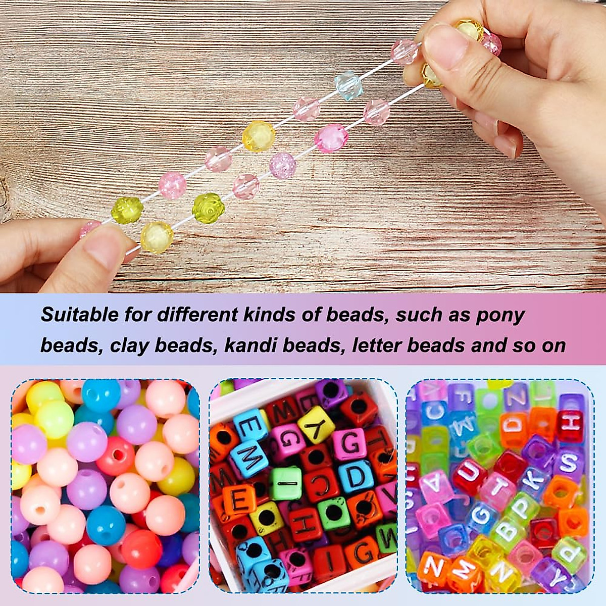 White Elastic String, 328 Feet 1mm Stretchy Bracelet String Bead Cord for Bracelets, Necklaces, Jewelry Making, Beading, Pony Beads and Crafts