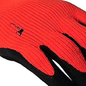 G & F 1528L GripMaster Cold Weather Outdoor Work Gloves, Winter Driving Gloves, Micro-Foam Latex Double Coated, heavy Duty, Large, 1 Pair, Orange