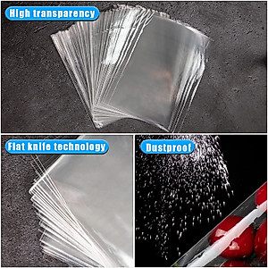 Labeol Cellophane Bags 450Pcs 4X6 Treat Bags with Ties Goodie Bags Clear Plastic Bags for Packaging Party Favor Gift Cookie Candy Bakery Valentines Day Easter Cellophane Wrap