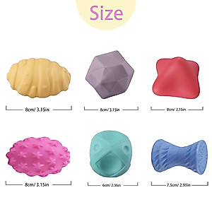 TWOYOMN Baby Soft Balls 6 Month up, Toddler Squeeze Sensory, Baby Soft Baby Stacking Balls Baby Bath Toys, 6 PCS Soft Baby Teething Toy Set for Toddlers, Infants