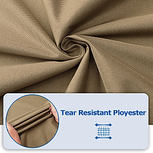 SunPatio Outdoor Curved Sectional Sofa Cover, Heavy Duty Waterproof Patio Couch Cover, All Weather Protection Furniture Cover with Sealed Seam, 190"(Back)/128"(Front) L x 36" W x 39"/24" H, Taupe