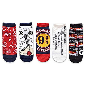 Harry Potter Hogwarts Express Hedwig Juniors/Womens 5 Pack Ankle Socks Size 4-10