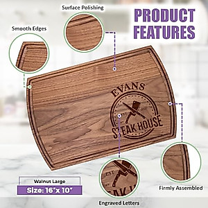 Personalized Dad Cutting Board - Custom Wood Grill Board For BBQ Masters - Unique Barbeque and Grilling Gift Idea for Fathers Day, Birthday, Anniversary, Christmas For Men, Husband, Dad, Grandpa, Him