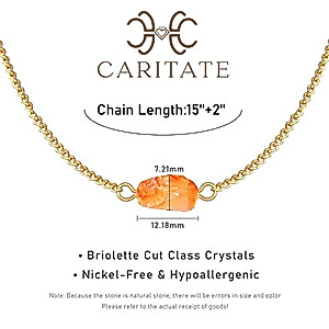 CARITATE Raw Agate Necklace Red Necklaces for Women as Spiritual Gifts - Natural Crystal Necklace as Healing Gifts for Girls - Real Crystal Jewelry Gemstone Necklace for Friends