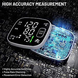 Oklar Blood Pressure Monitors for Home Use Rechargeable Wrist Digital BP Machine Cuff with LED Backlit Display, Voice Broadcast, 240 Memory Storage for 2 Users with Carrying Case