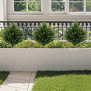 Kissilk Artificial Cedar Topiary Artificial Cedar Tree Artificial Cedar Shrub UV-Proof Leaves Bushes Potted Plants for Home Office Outdoor and Indoor Decor- 16 Inch (16)