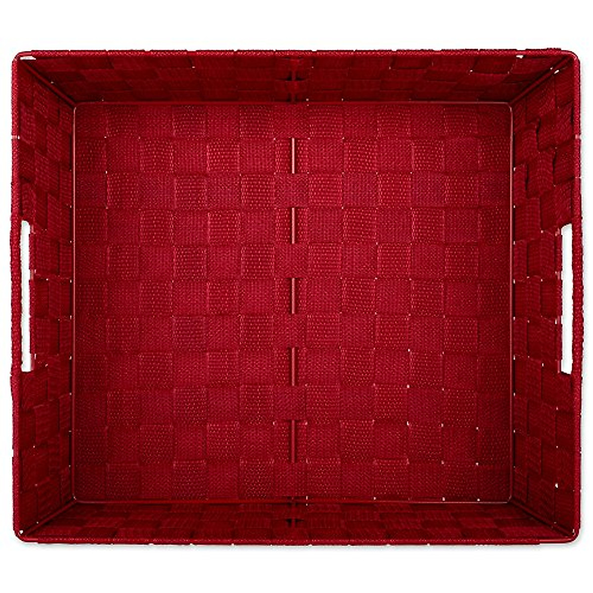 DII Woven Nylon Trapezoid Storage Bin, for Home, Office, Closets, & Everyday Storage Needs, Red, Tray