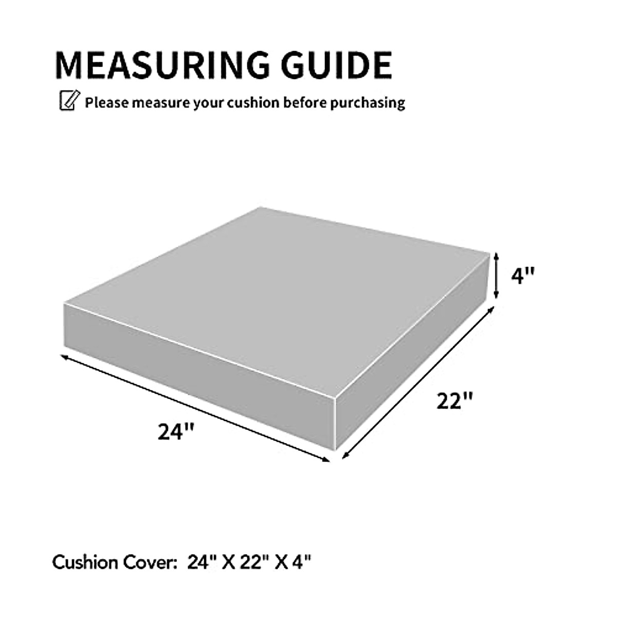 Easy-Going Waterproof Patio Cushion Covers 24x22x4 inch 2 Pack Replacement Non-Slip Outdoor Seat Cushion Slipcover with Zipper. ONLY Covers. Camel