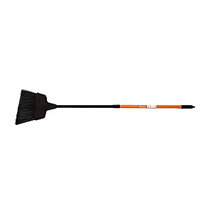 Large 12-inch Angle Broom with Extendable Orange/Black Handle (2 Pack)