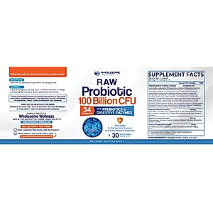 Organic Probiotics 100 Billion CFU, Dr Formulated Probiotics for Women, Probiotics for Men and Adults, Complete Shelf Stable Probiotic Supplement with Prebiotics & Digestive Enzymes; 30 Capsules