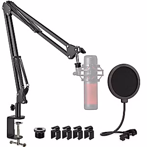 QuadCast Mic Arm Boom Stand, Adjustable Suspension Boom Scissor Microphone Arm Stand for HyperX QuadCast, QuadCast S-RGB USB Condenser Microphone by Rigych