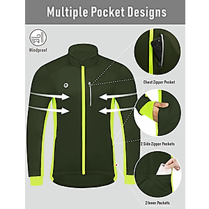 Przewalski Cycling Bike Jackets for Men Winter Thermal Running Jacket Windproof Breathable Reflective Softshell Windbreaker