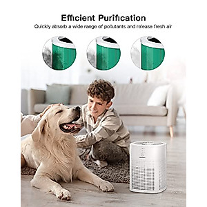 MORENTO HY1800 Air Purifiers for Bedroom with Air Purifiers Pet Allergy Filter, White