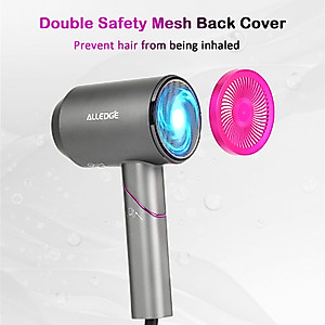 Hair Dryer with Diffuser 1850W Ionic Travel Blow Dryer Foldable Hair Dryer Fast Drying for Women Thick and Curly Hair Without Hair Damage