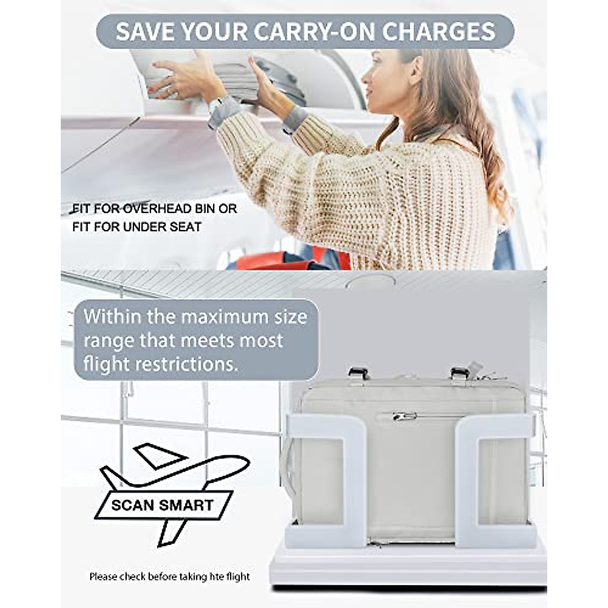 Large Travel Backpack Men,Carry On Backpack,Expandable Airline Airplane Flight Approved Weekender Backpack,Laptop Backpack,Waterproof 40l Business Travel Backpack Women,Overnight Backpack, Grey