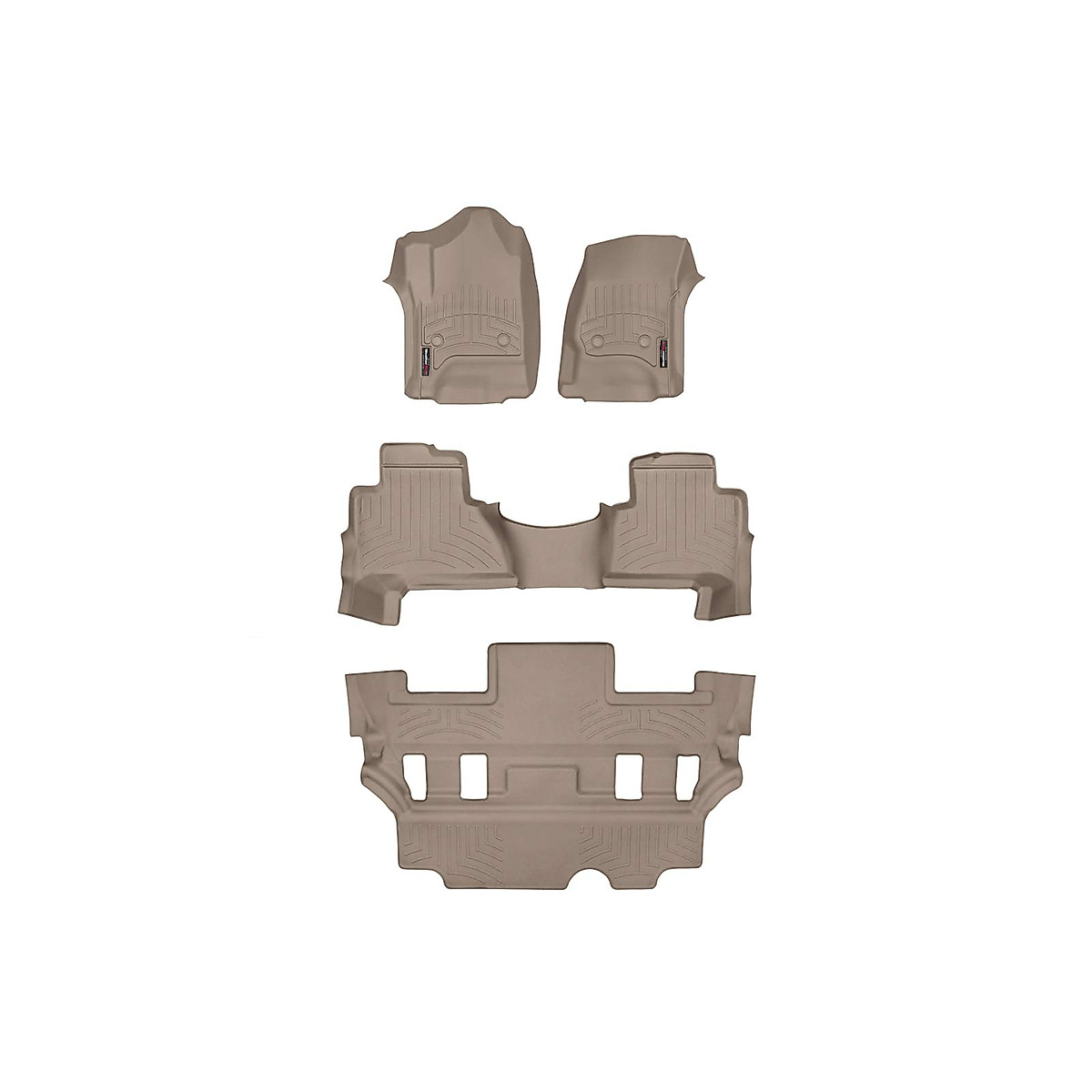 WeatherTech Custom Fit FloorLiners for Cadillac Escalade - Full Set (456071-456952-456077), Tan