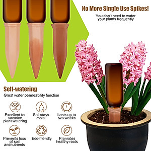 APPD Terracotta Watering Stakes15 Pack Automatic Plants Watering Devices Terracotta Self Watering Spikes for Wine Bottles Great for Indoor & Outdoor Plants