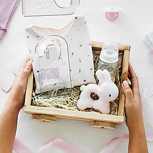 Whaline 7Pcs Baby Closet Size Dividers Clear Acrylic Infant Clothes Hanger Separators Newborn to 24 Month Clothes Dividers Thicken Wardrobe Hanger Organizers for Home Nursery Baby Clothes, 3.5 x 7Inch