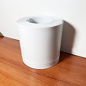 ZEYUE Flexible Vinyl Wall Base,Baseboard Molding Trim,Flooring Trim,Wall Cove Base,New Double Crease Design for Easier Installation. 3.15incn H ×19.7 ft L(White)