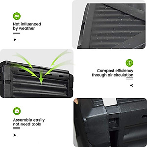 Garden Compost Bin and Multifunction Garden Tumbling Composter,Easy Assembling, Large Capacity, Fast Creation of Fertile Soil