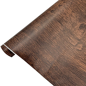 Yifely Brown Wood Grain Drawer Covering Paper Self Adhesive Shelf Liner Table Door Sticker 17.7 Inch by 9.8 Feet