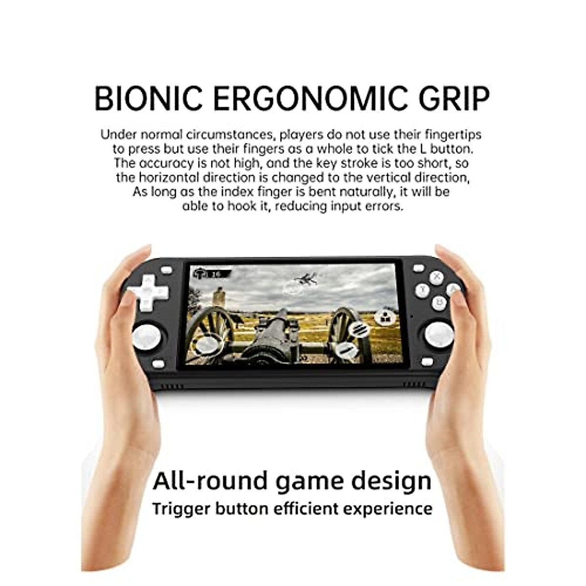 Petforu POWKIDDY RGB10 MAX 2 Handheld Games Console 5-inch (17000 Games 128G Black)