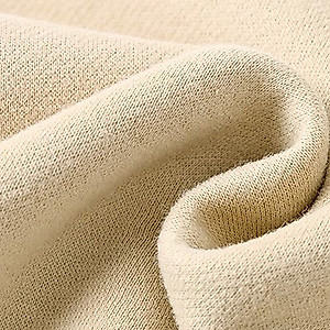 Baby Unisex Cotton Solid Hoodies, Toddler Sweatshirt Letter Printed Casual Sweater Tops Shirts Clothes Newborn Hoodies Beige