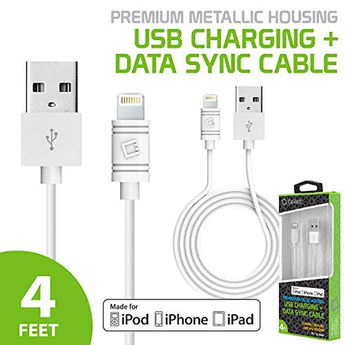 Cellet Lightning Cable, iPhone Charger Cord (Apple MFI Certified) Compatible for iPhone 14 Pro Max Plus 13 12 11 Xr, Xs X, SE, 8 7 6S 6 5 and iPad Pro Air Mini, iPod and All