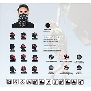 KALILY 12pcs/9pcs/6pcs Headband Bandana - Face Mask Headwear Neck Gaiter Shield Scarf olid Color