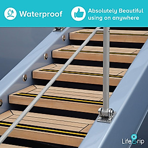 LifeGrip Anti Slip Traction Tape with Reflective Stripe, Best Grip, Friction, Abrasive Adhesive for Stairs, Safety, Tread Step, Indoor, Outdoor, Black (2" X 30')