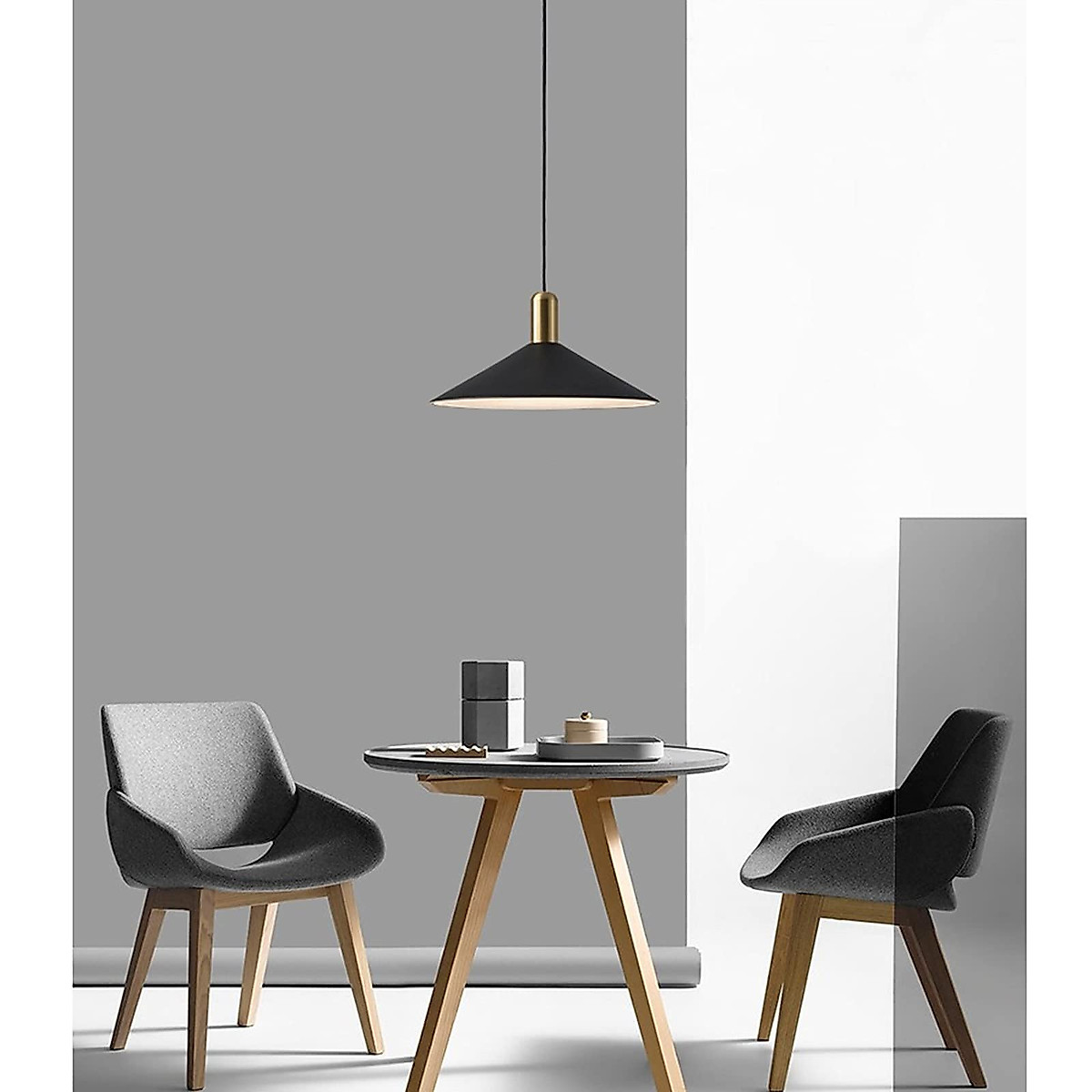 H XD GLOBAL Industrial Style Pendant Lighting, Classic Iron Hanging Pendant Light, Dining Room Hanging Lamp, Bedroom Bedside Bar Hanging Lighting, Living Room Pendant Lamp (Gold)