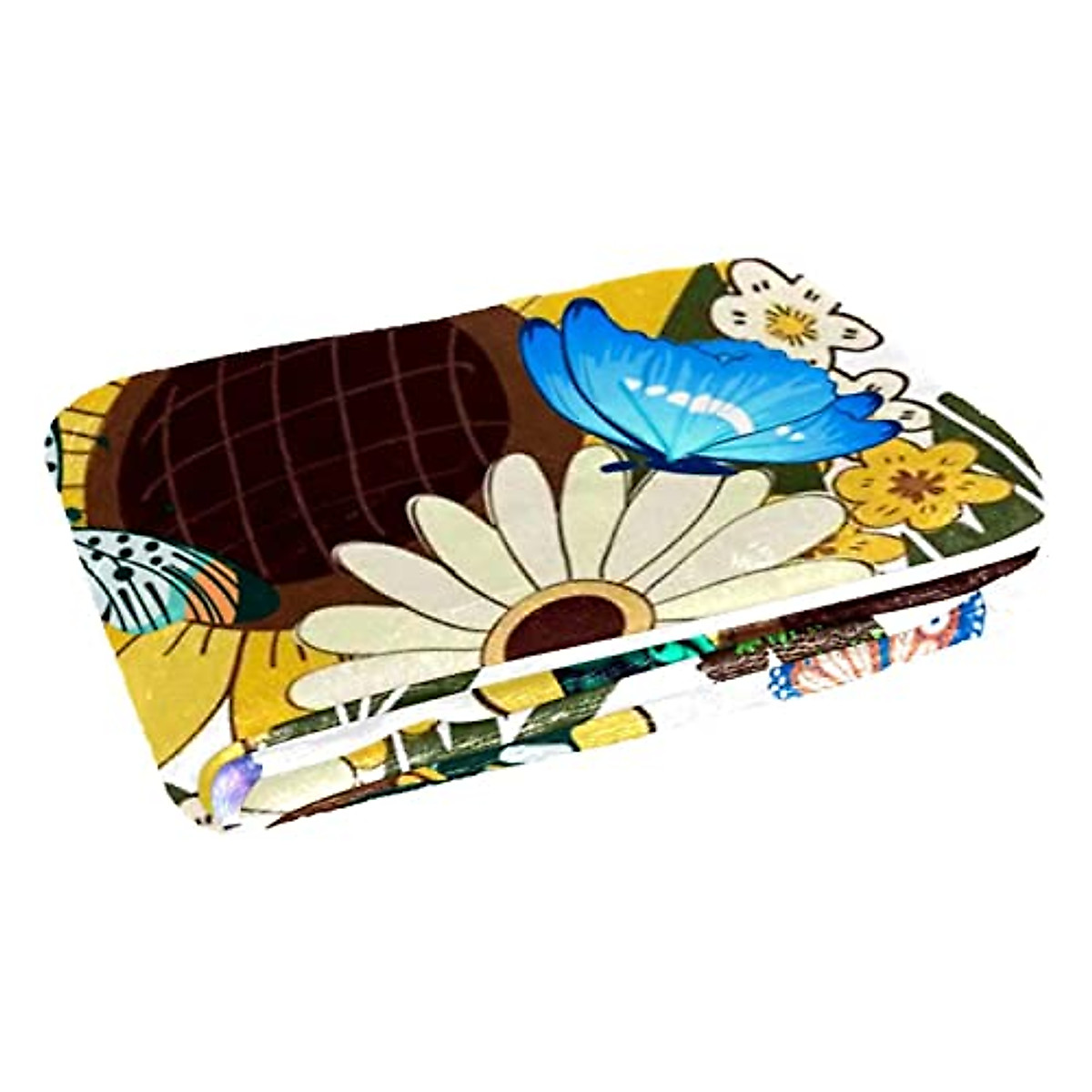 Beautiful Butterfly Sunflower Prints Soft Warm Cozy Blanket Throw for Bed Couch Sofa Picnic Camping Beach, 150×100cm