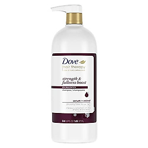 Dove Hair Therapy Shampoo Strengthening Treatment for Thin, Fine Hair Strength and Fullness Boost Sulfate Free Shampoo for 2X Visibly Fuller, Thicker Hair 33.8 oz