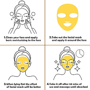 Permotary 6 PCS 24k Gold Crystal Gel Collagen Facial Masks, Treatment Deep Moisturizing Facial Masks For Anti Aging Puffiness Skincare Anti Wrinkle Tighten Skin & Revitalize Skin