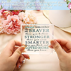 Always Remember You Are Braver Than You Think Inspirational Gift for Women Cheer up Gifts for Home Office Decor Positive Wall Plaque for Friend Mom Sister (Black, Green, Classic Style)