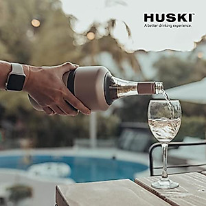 Huski Wine Chiller | Award Winning Iceless Design | Keeps Wine Cold up to 6 Hours | Wine Accessory | Next Generation Ice Bucket | Fits Some Champagne Bottles | Perfect Gift for Wine Lovers (Stainless)