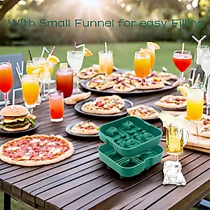 Bongpuda Funny Ice Cube Molds,4 Cavity 3D Bulldog Ice Cube Mold,Silicone Ice Cube Trays Shapes,Ice Cube Model For Bulldog Lovers to Make Whiskey,Cocktails and Fun Drinks Bulldog Gifts(Dark Green)