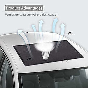 ASUBHA Magnetic Car Sunroof Sun Shade Breathable Mesh, Car roof Cover for Overnight Camping, Quick Install, UV Sun Protection for Moonroof and Side Window, Car Camping Accessories