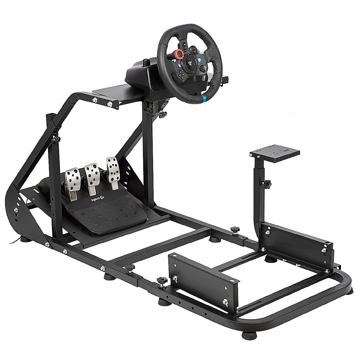 Anman PRO Racing Simulator Cockpit Adjustable Racing Wheel Stand fit for Logitech G25/G27/G29/G920/G923,Fanatec,Thrustmaster T500RS, Wheel Shifter Pedals Seat NOT Included