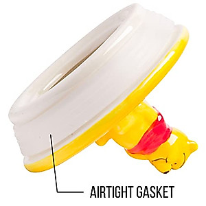 Silver Buffalo Disney Winnie the Pooh Honey "Hunny" Pot Sculpted 3D Hand Painted Ceramic Snack Cookie Jar (Small)