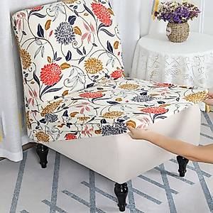 Liykimt Armless Accent Chair Cover Slipcover,Slipper Chair Cover Super Fit Stretch Spandex Removable Washable for Armless Chair Furniture Protector Covers for Living Dining Room Hotel