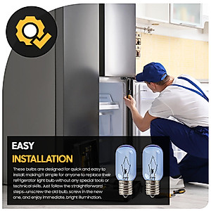 Seentech 297048600 241552802 Refrigerator Light Bulb 40W T8 E17 for Frigidaire Kenmore Whirlpool KitchenAid Electrolux - Replace 241552802 AP3770086 AP3867287 AH976993 EA1149215 (Pack 2)