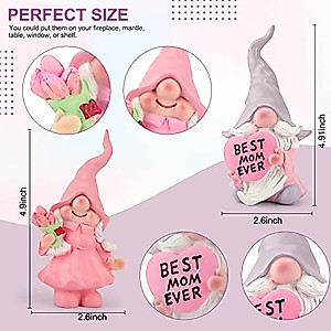Zonling Gifts for Mom from Daughter - Mother Day Gnomes Figurines Gift, 2 Pcs Cute Gnomes Decorations for Home Birthday Gifts Best Mom Ever Ornaments
