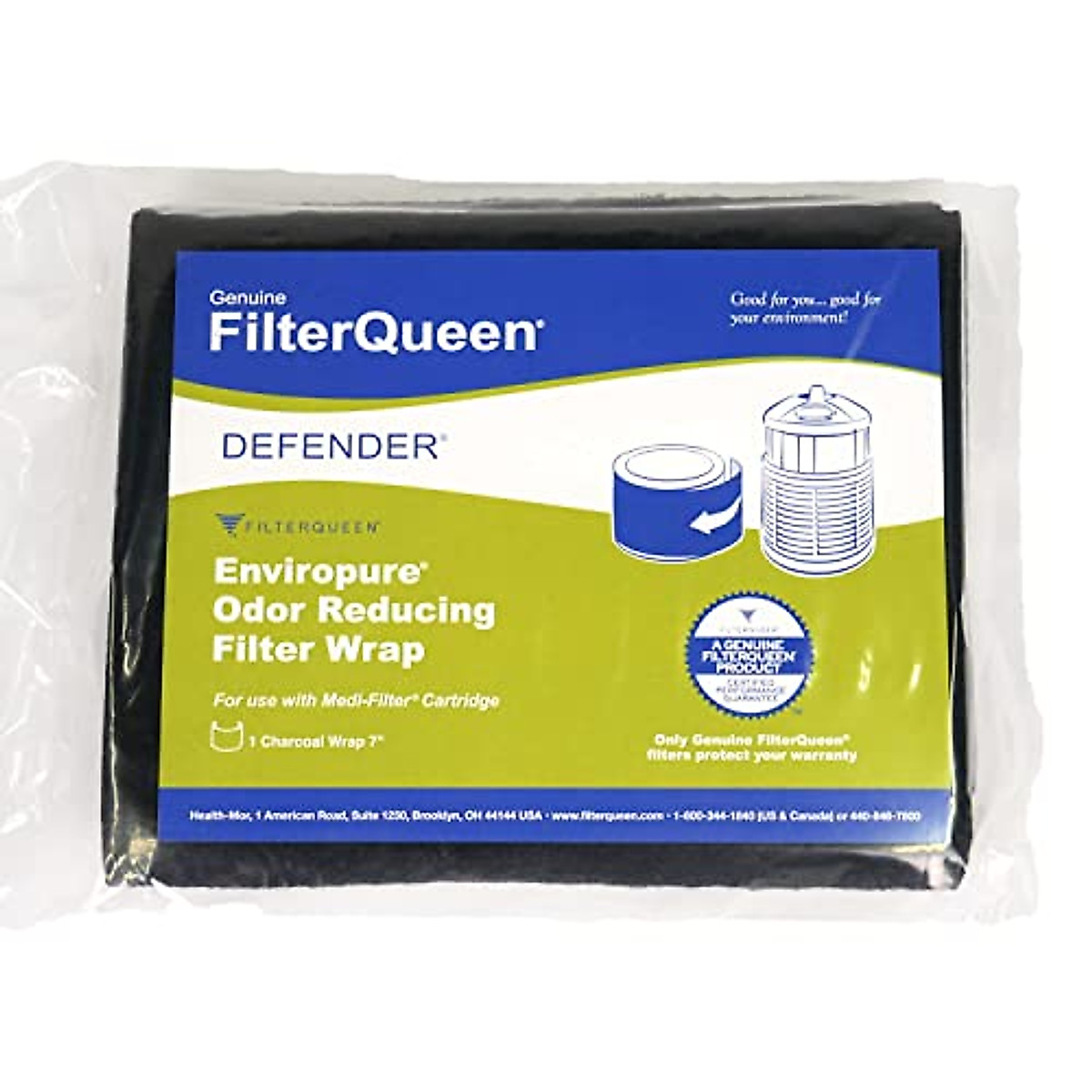 FilterQueen Defender Air Purifier Replacement Filter, Activated Charcoal Pre-Filter Wrap, For Odor and Pollution Reduction